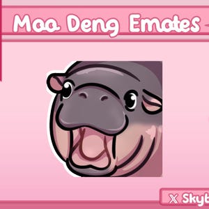 Moo Deng Hippo Emote | Twitch | Discord | Youtube | Streaming | Cute ...