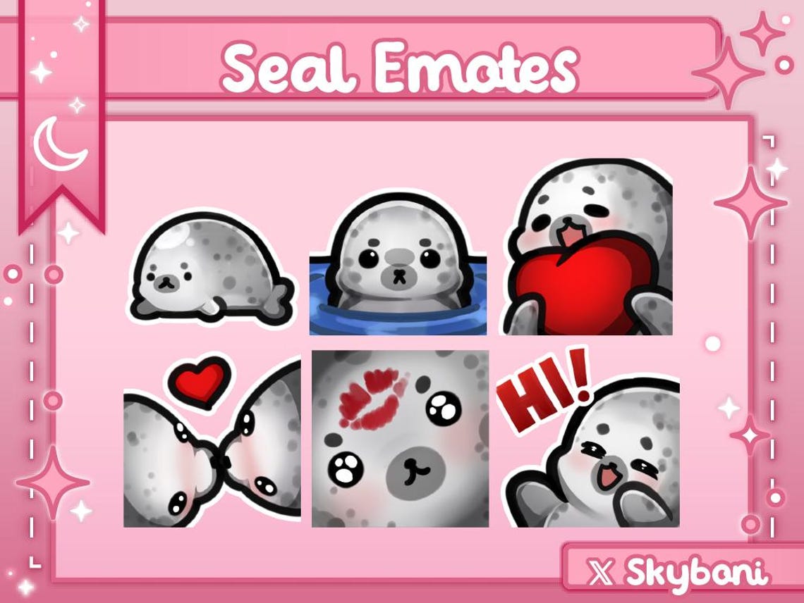 Cute Seal Emote | Twitch | Discord | Youtube | Streaming | Cute Kawaii ...