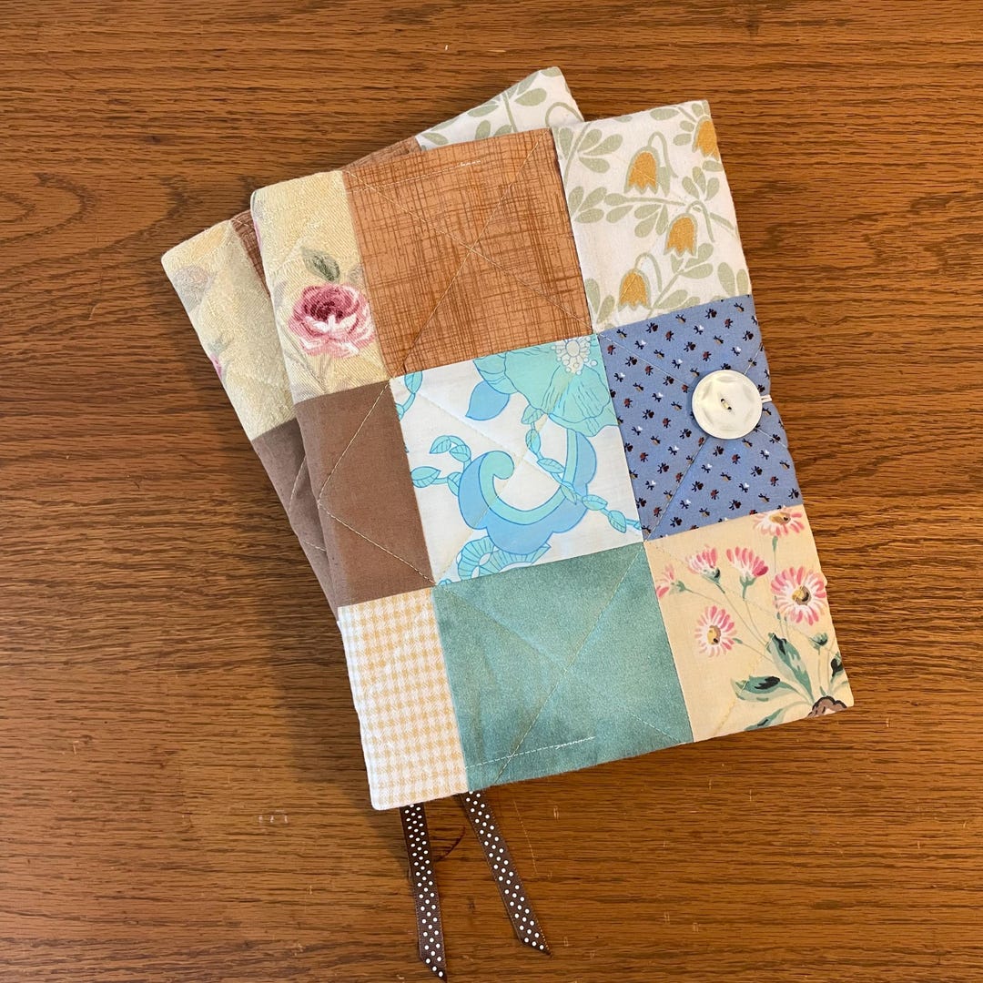 Handmade Quilted Journal Cover: Upcycled Patchwork Design - Etsy
