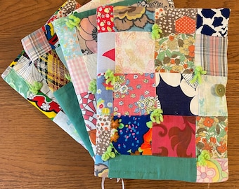 Handmade Quilted Journal Cover, Vintage Quilt Block Journal Cover ...