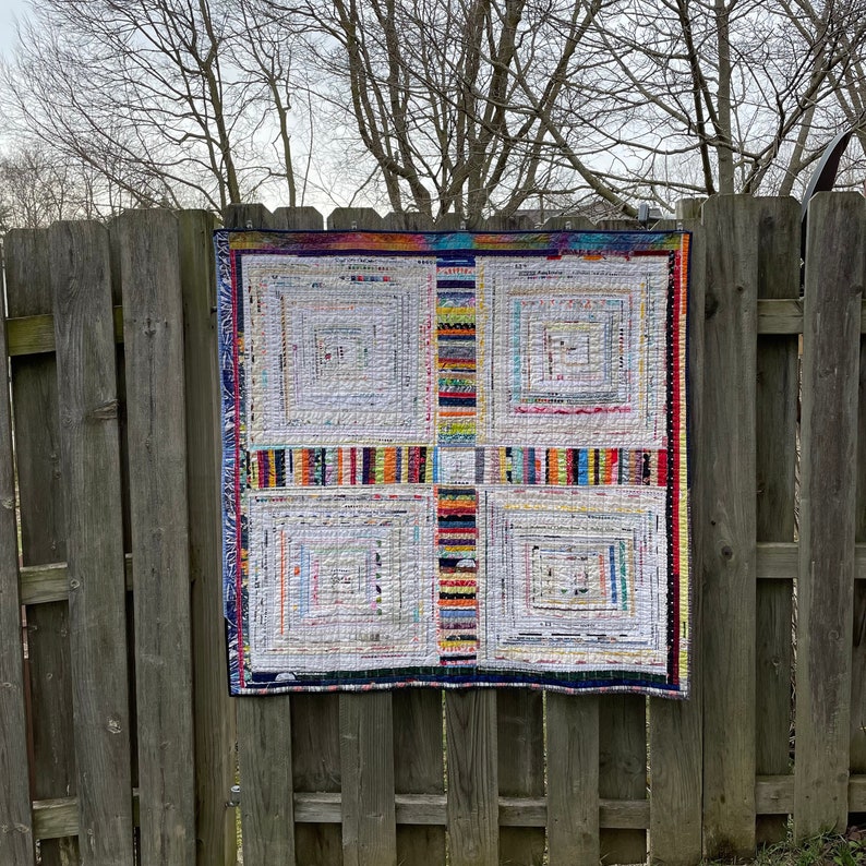Handmade Selvedge Log Cabin Baby Quilt, Patchwork Baby Quilt - Etsy