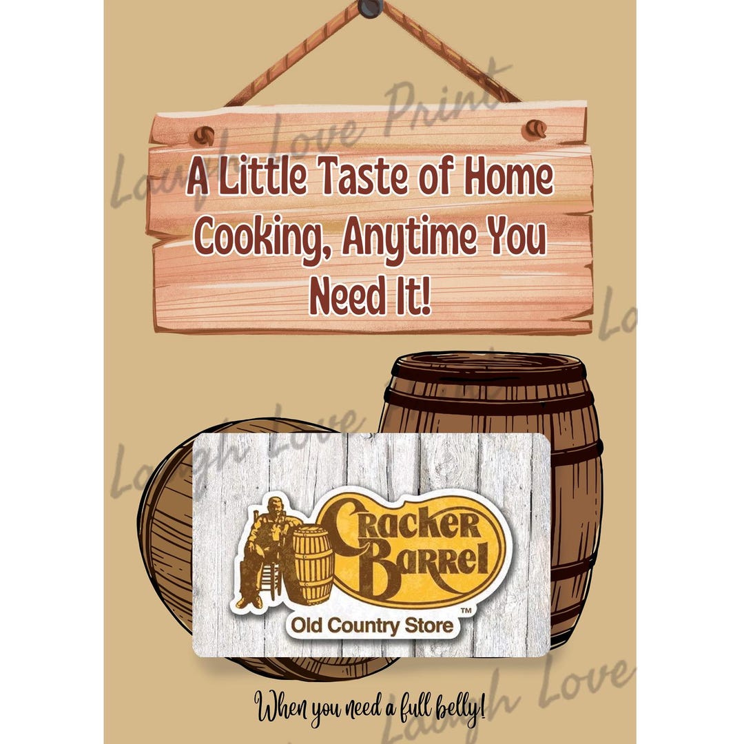 Gift Card Holder - Cracker Barrel Gift Card - Add to Any of the Other ...
