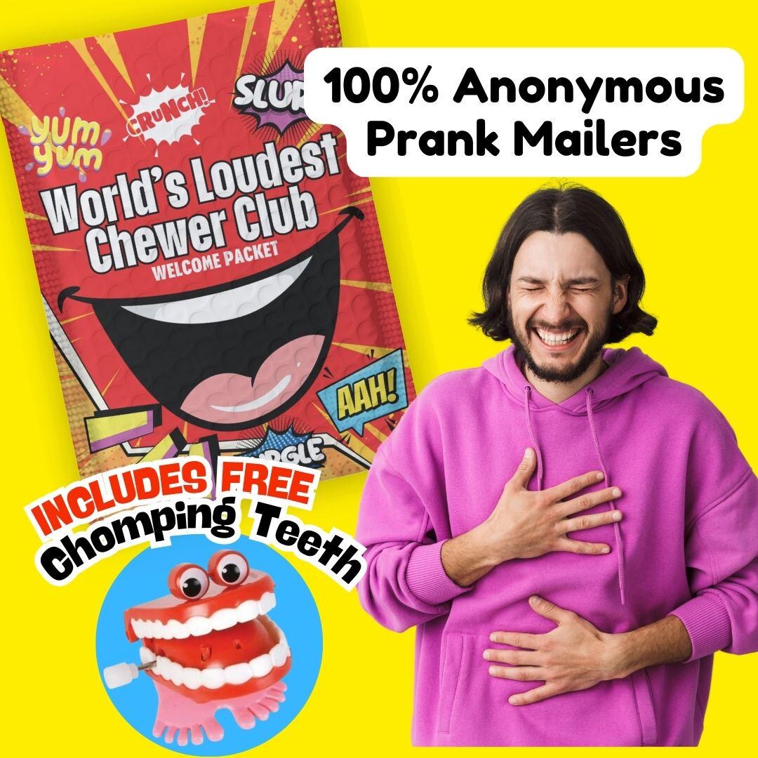 Prank Package World’s Loudest Chewer Club Gag Gift, Practical Jokes ...