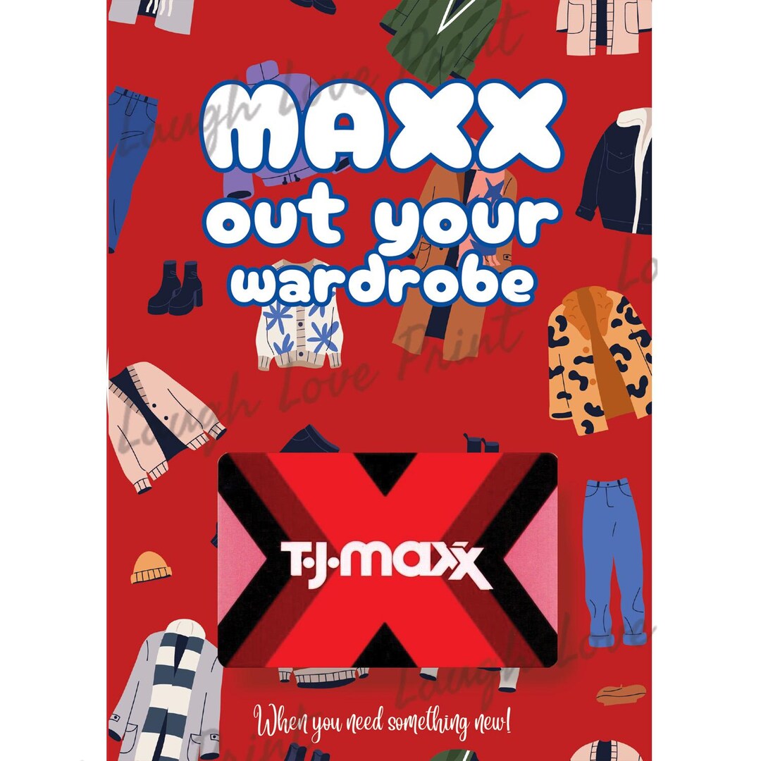 Gift Card Holder - TJ Maxx Theme Gift Card - Add to Any of the Other ...