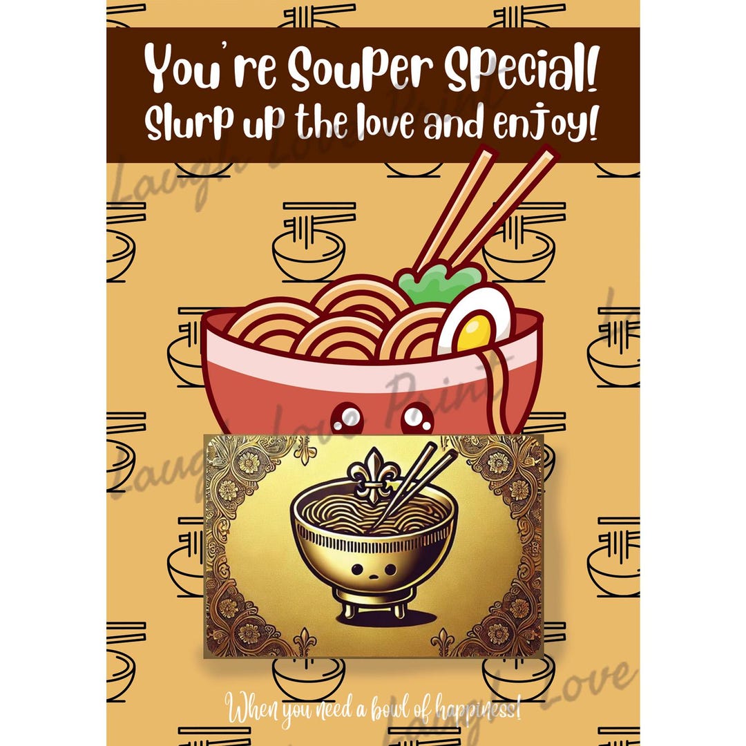 Gift Card Holder - Ramen Noodle Printable Instant Download Gift ...