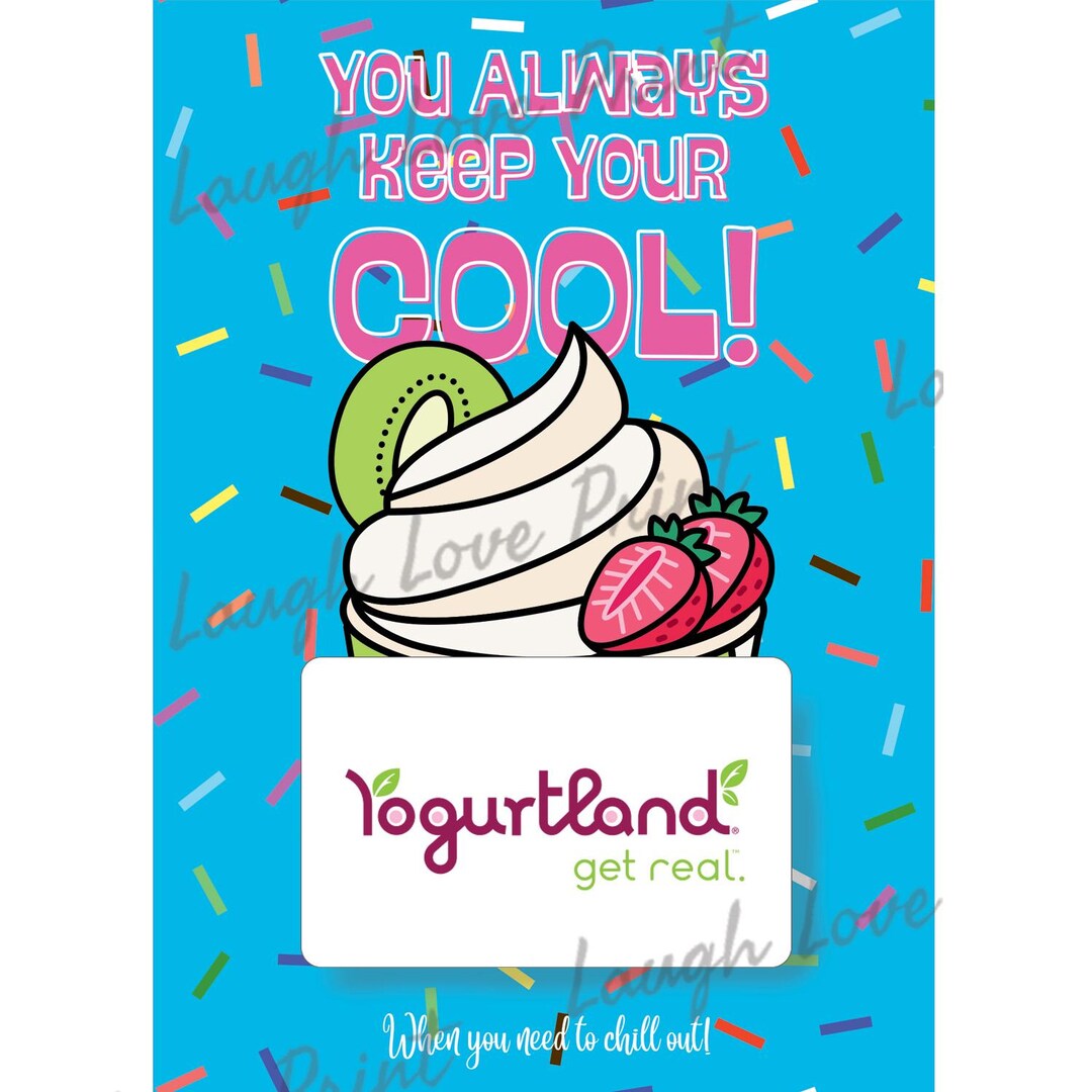 Gift Card Holder - Frozen Yogurt Theme Gift Card - Add to Any of the ...