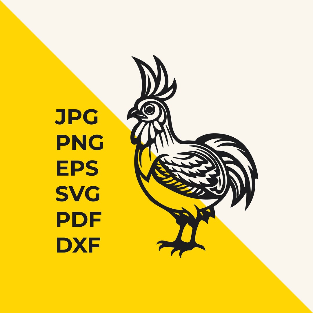 Chicken Ready to Print Dxf, Svg, Png, Eps, Jpg, Pdf Hand Drawn, Chicken ...
