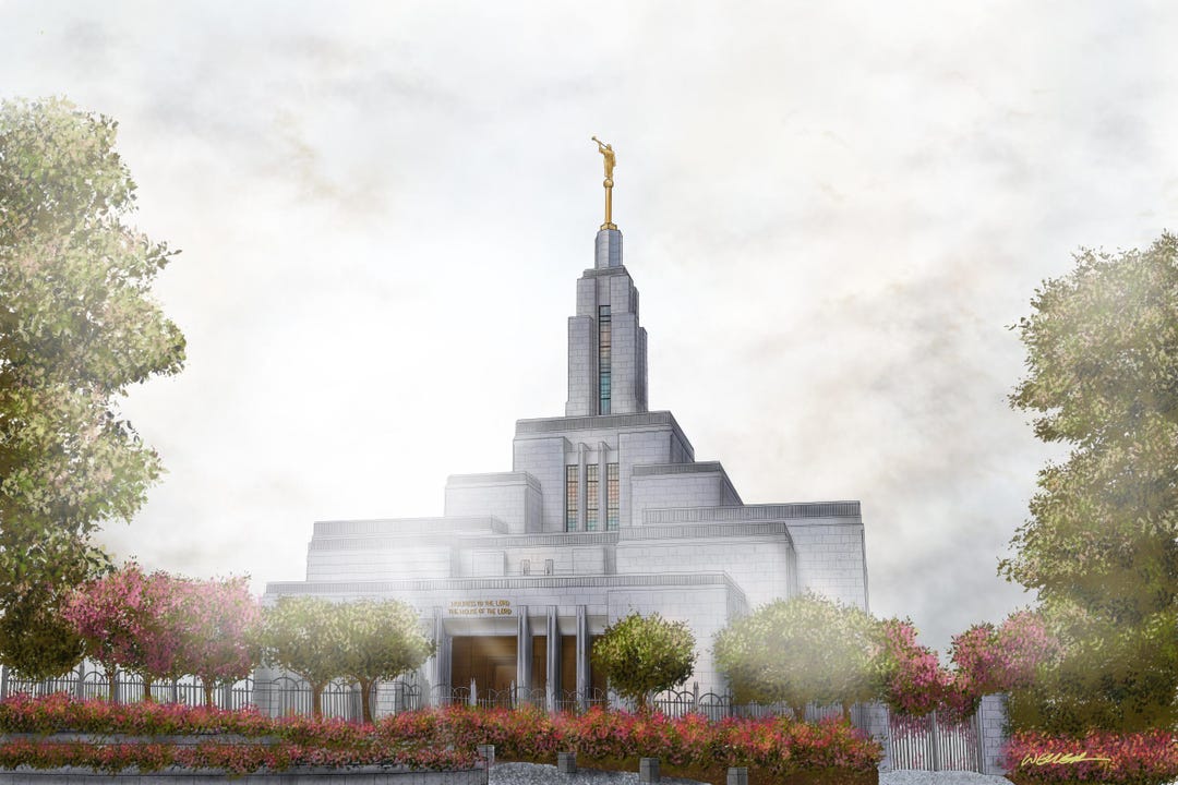 Draper Temple Light Drawing: Canvas Print - Etsy