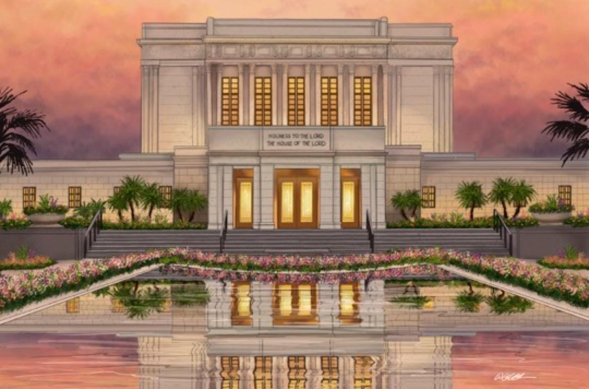 Mesa Temple Drawing: Canvas Print - Etsy