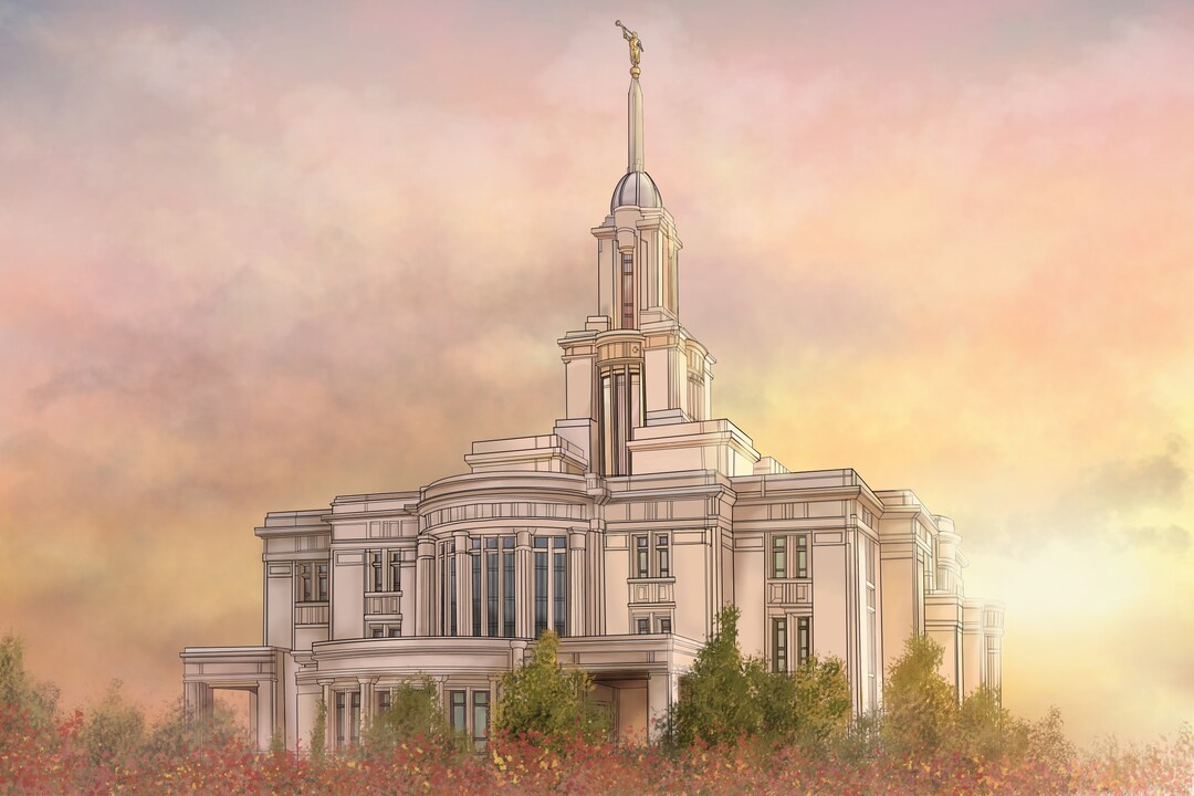 Payson Temple Drawing: Laminated Print 11x14 - Etsy