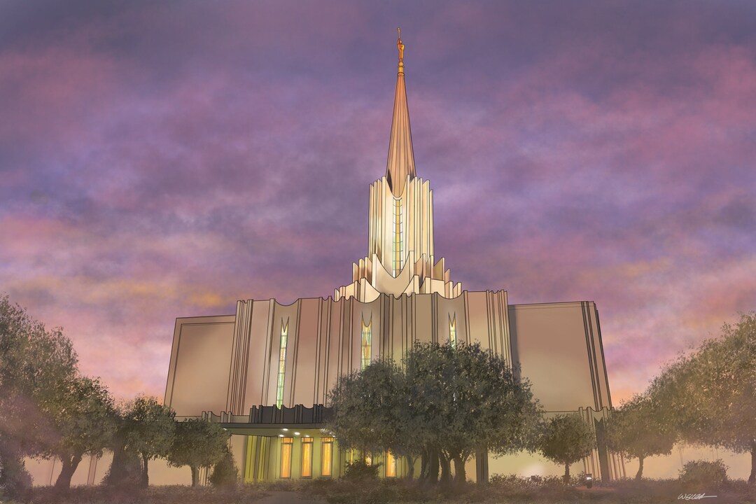Jordan River Temple Drawing: Print - Etsy