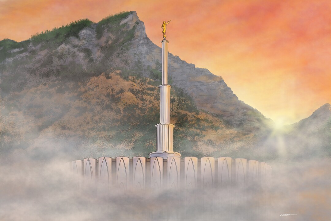 Provo Temple Drawing: Canvas Print - Etsy