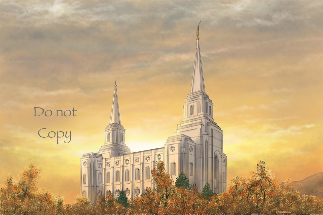 Brigham City Temple Drawing: Canvas - Etsy