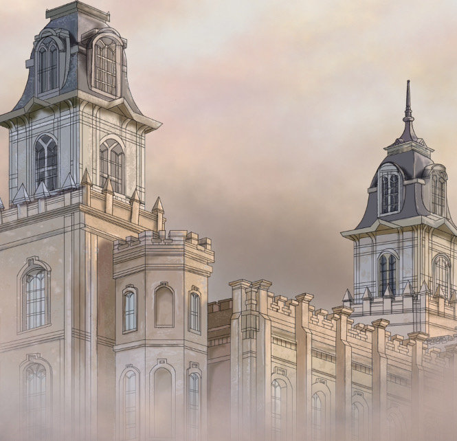 Manti Temple Drawing: Print - Etsy