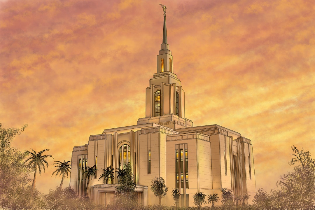 Red Cliffs Temple Drawing: Print - Etsy
