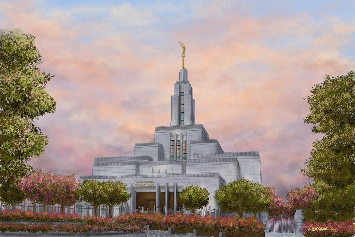 Draper Temple Drawing: Print - Etsy