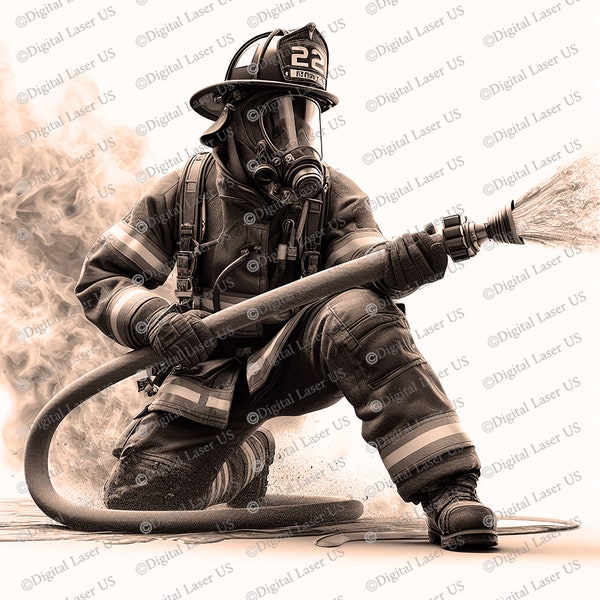 Firefighter Laser Svg - Etsy