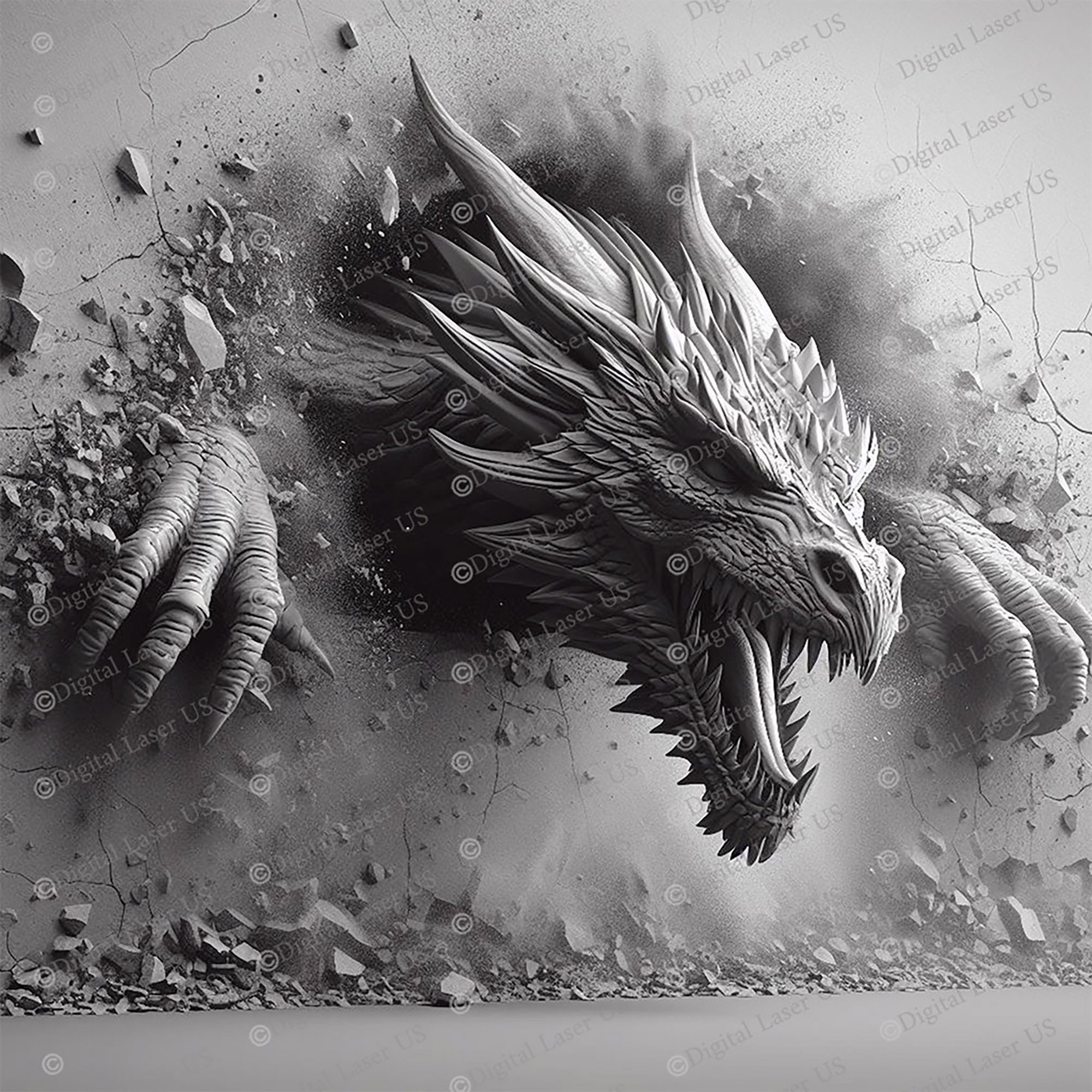 3D Illusion | Laser Burn PNG Digital File | Perfect for Engraving ...