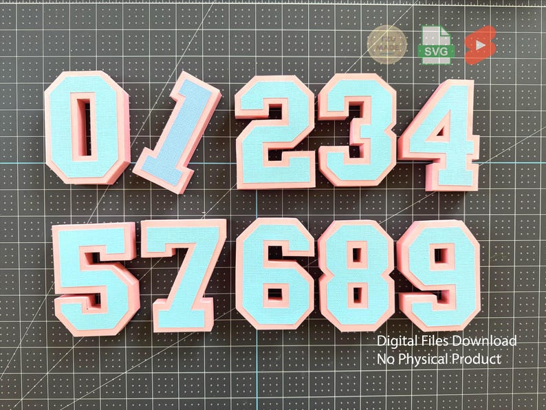 3D Mini Numbers Paper Craft: DIY Low Poly Template (SVG Digital Files ...