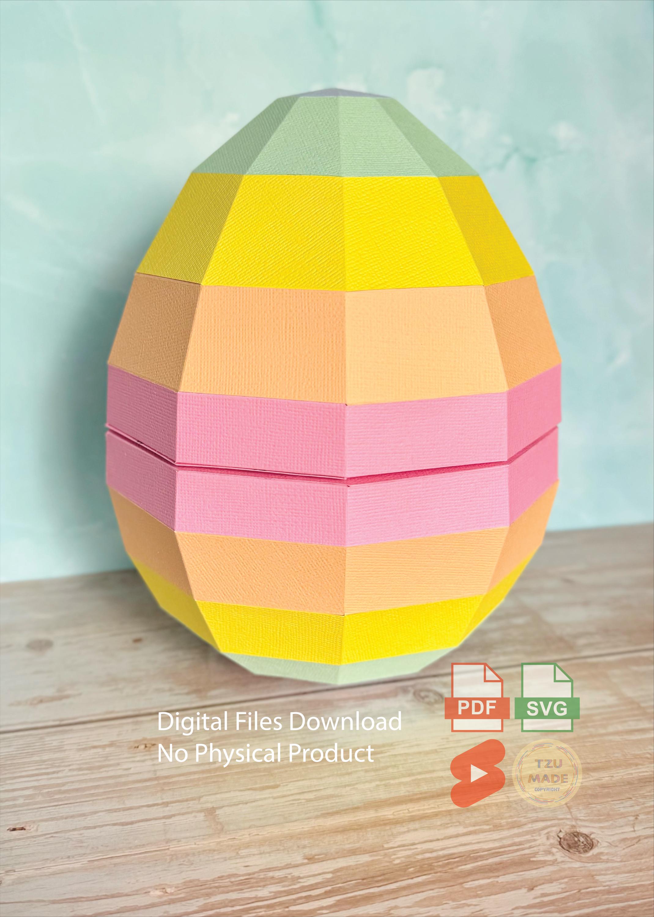 3D Egg Paper Craft: DIY Low Poly Template (PDF & SVG) - Etsy