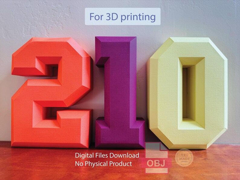 3D Rainbow Numbers – OBJ Digital Files for 3D Printing - Etsy