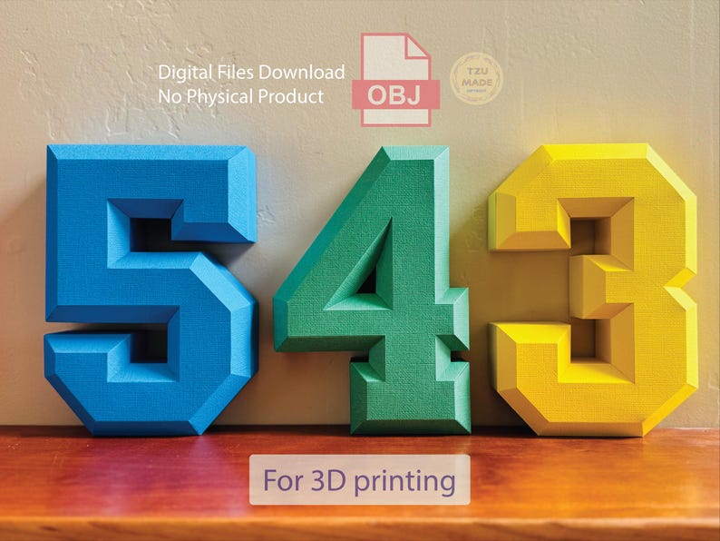 3D Rainbow Numbers – OBJ Digital Files for 3D Printing - Etsy