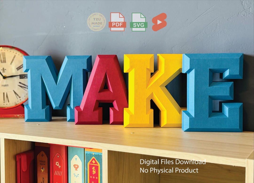 3D Alphabet Paper Craft: DIY Geometric Monogram (PDF & SVG) - Etsy