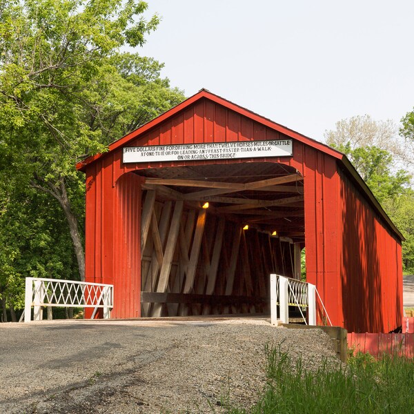 Red Covered Bridge - Etsy