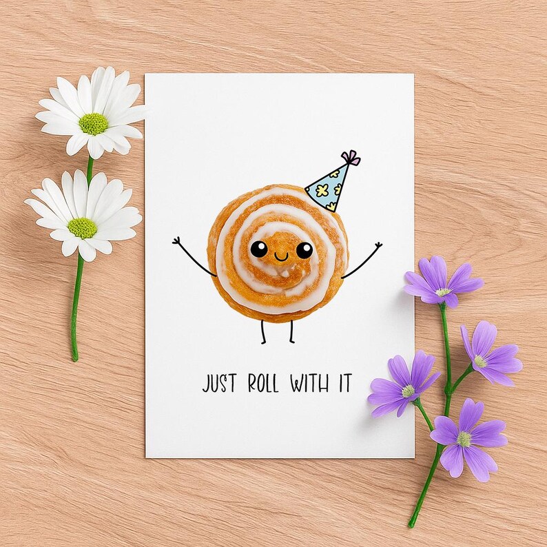 Printable Birthday Card – DIGITAL Download – Cute Cinnamon Roll Card ...