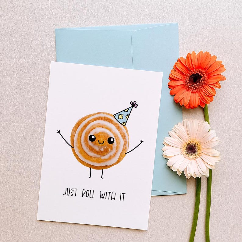 Printable Birthday Card – DIGITAL Download – Cute Cinnamon Roll Card ...