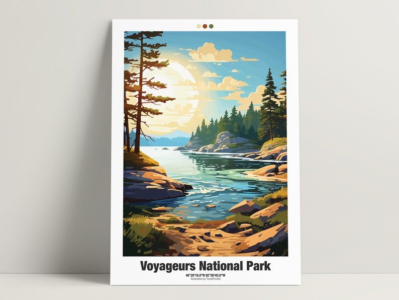 Voyageurs National Park Travel Poster, Minnesota Travel Poster, USA ...