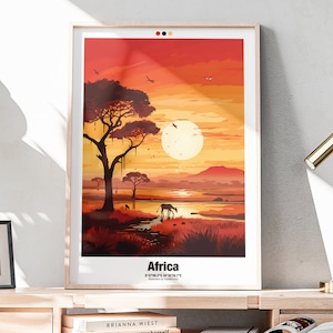 Africa Travel Poster, Africa Safari Poster, Africa Illustration Wall ...