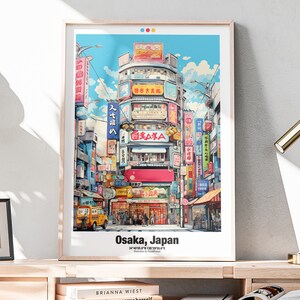 Osaka Travel Poster, Japan Travel Poster, City Illustration Wall Art ...