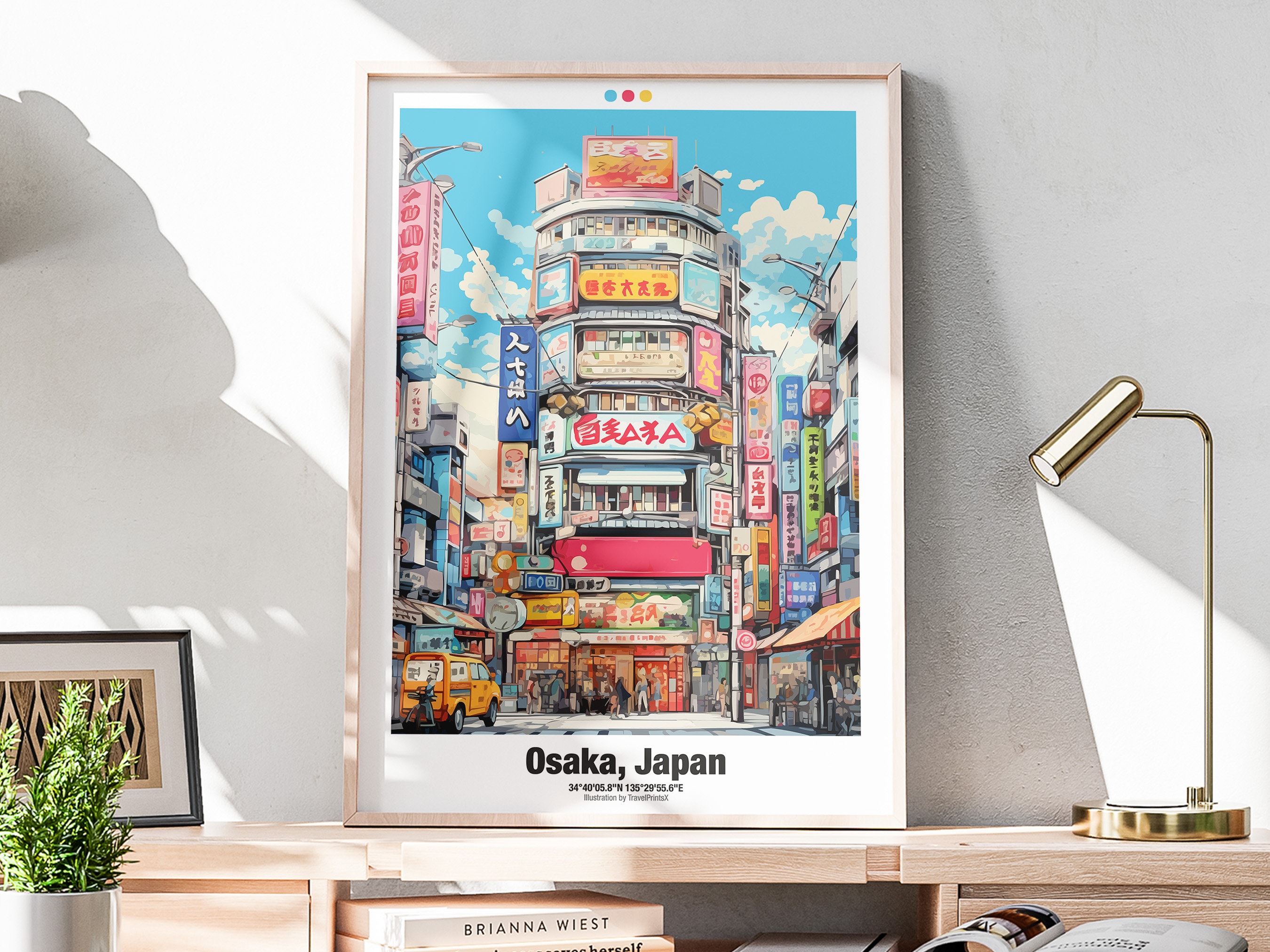 Osaka Travel Poster, Japan Travel Poster, City Illustration Wall Art ...