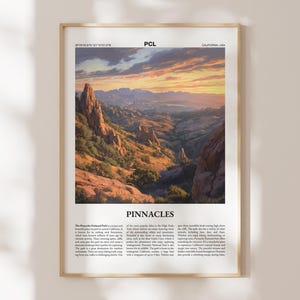 Pinnacles Poster, California Poster , Pinnacles National Park Travel ...