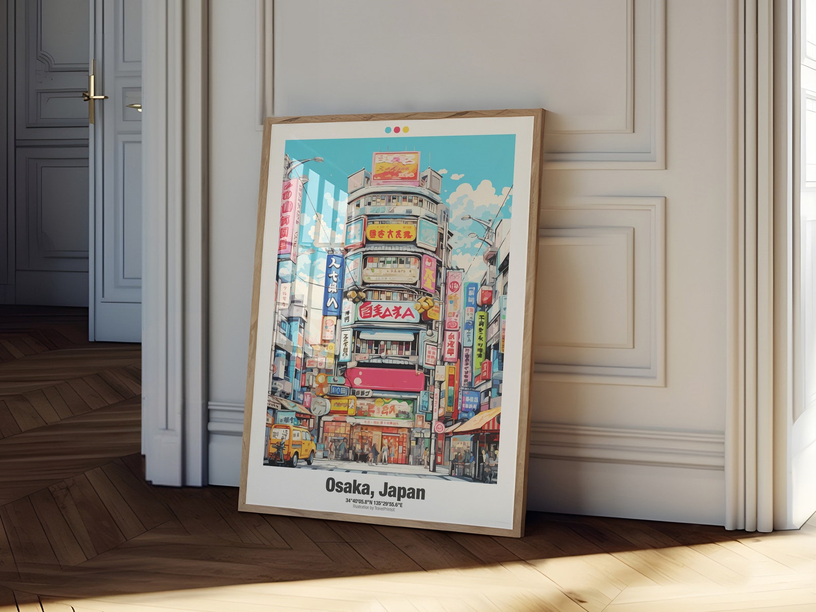 Osaka Travel Poster, Japan Travel Poster, City Illustration Wall Art ...