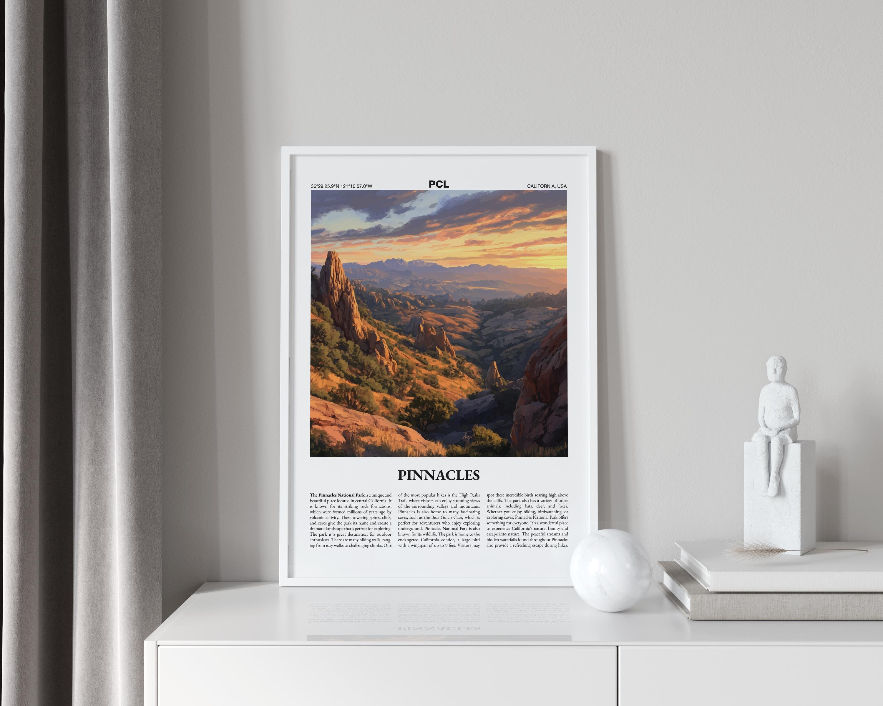 Pinnacles Poster, California Poster , Pinnacles National Park Travel ...