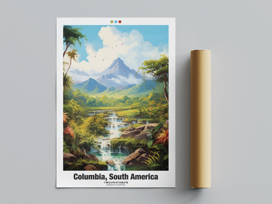 Columbia Travel Poster, South America Travel Poster, America Poster ...