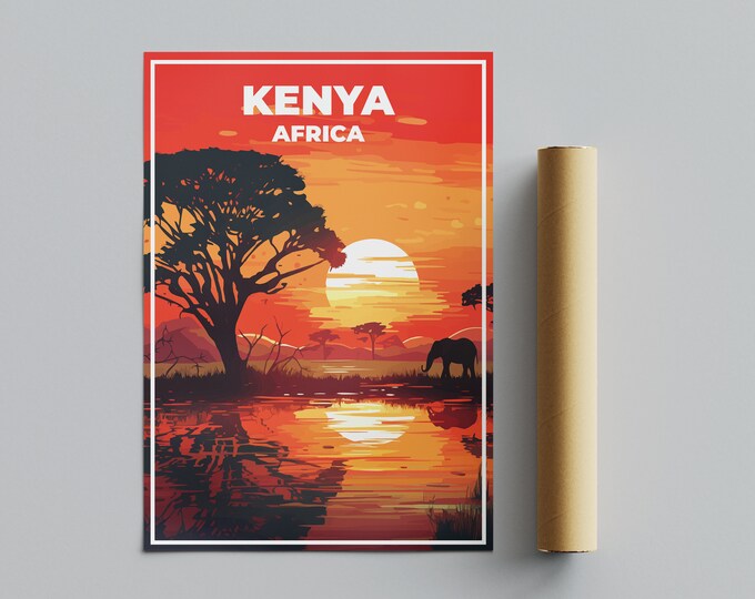 Kenya Poster, Wildlife Poster, Africa Poster, African Print, Kenya Wall ...
