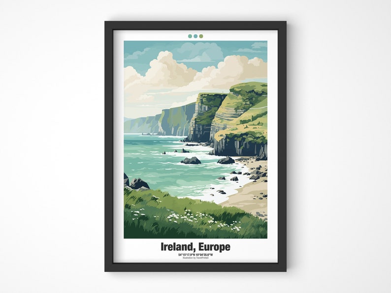 Ireland Travel Poster, Ireland Poster, Europe Travel Art, Ireland Home ...