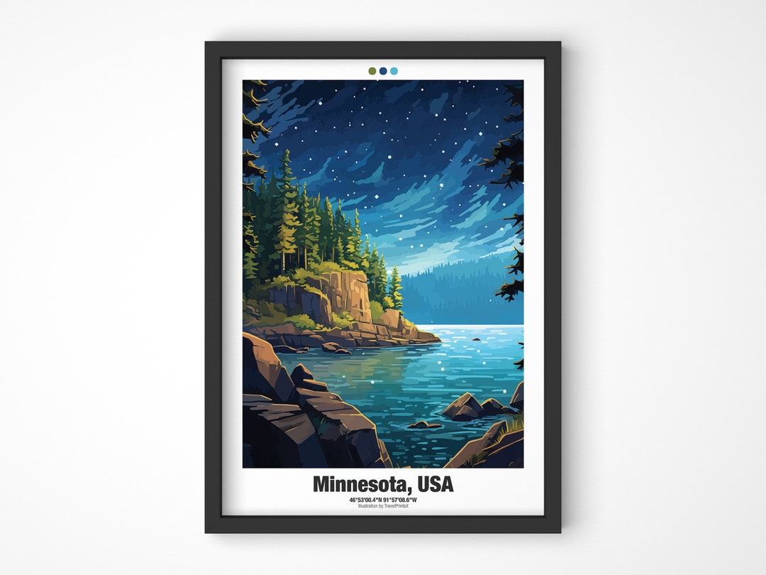 Minnesota Travel Poster, Minnesota Coast Poster, US State Wall Art ...
