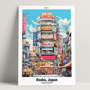 Osaka Travel Poster, Japan Travel Poster, City Illustration Wall Art ...