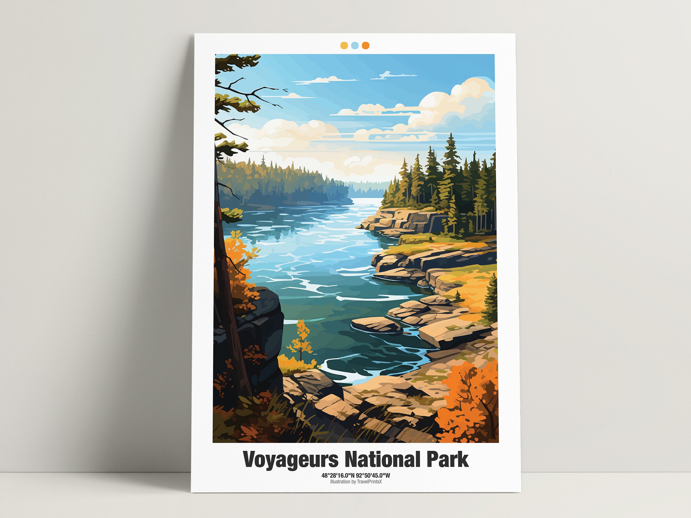 Voyageurs National Park Poster, Minnesota Poster, USA National Park ...