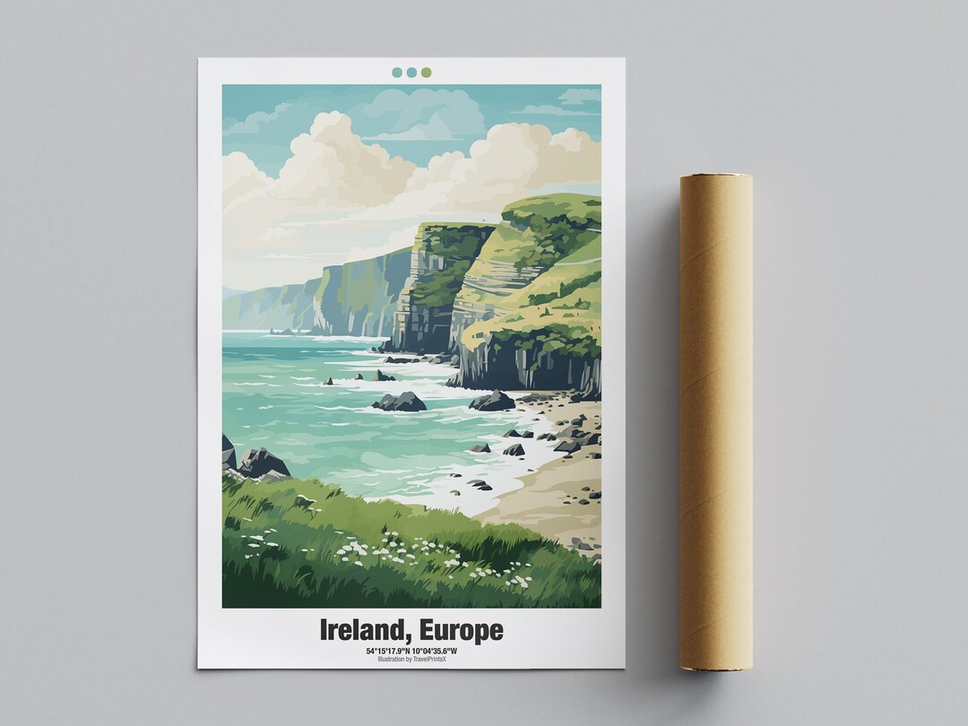 Ireland Travel Poster, Ireland Poster, Europe Travel Art, Ireland Home ...