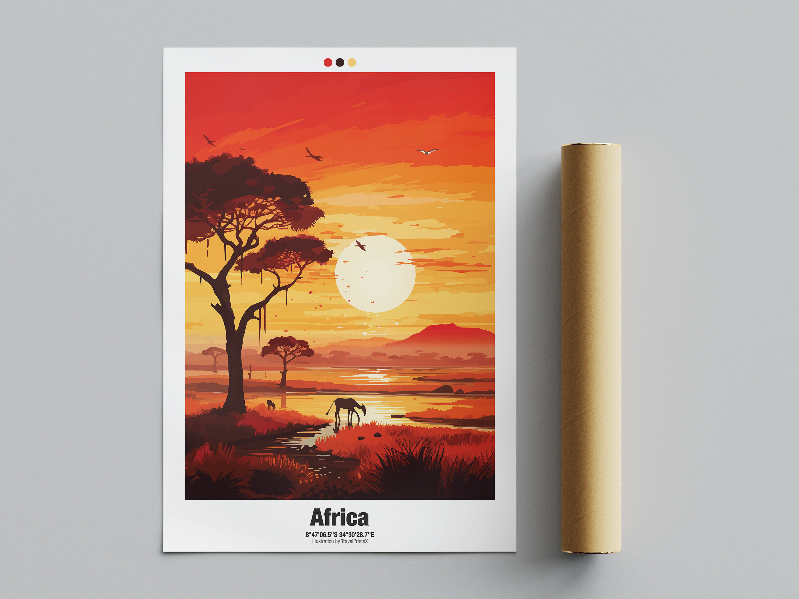 Africa Travel Poster, Africa Safari Poster, Africa Illustration Wall ...