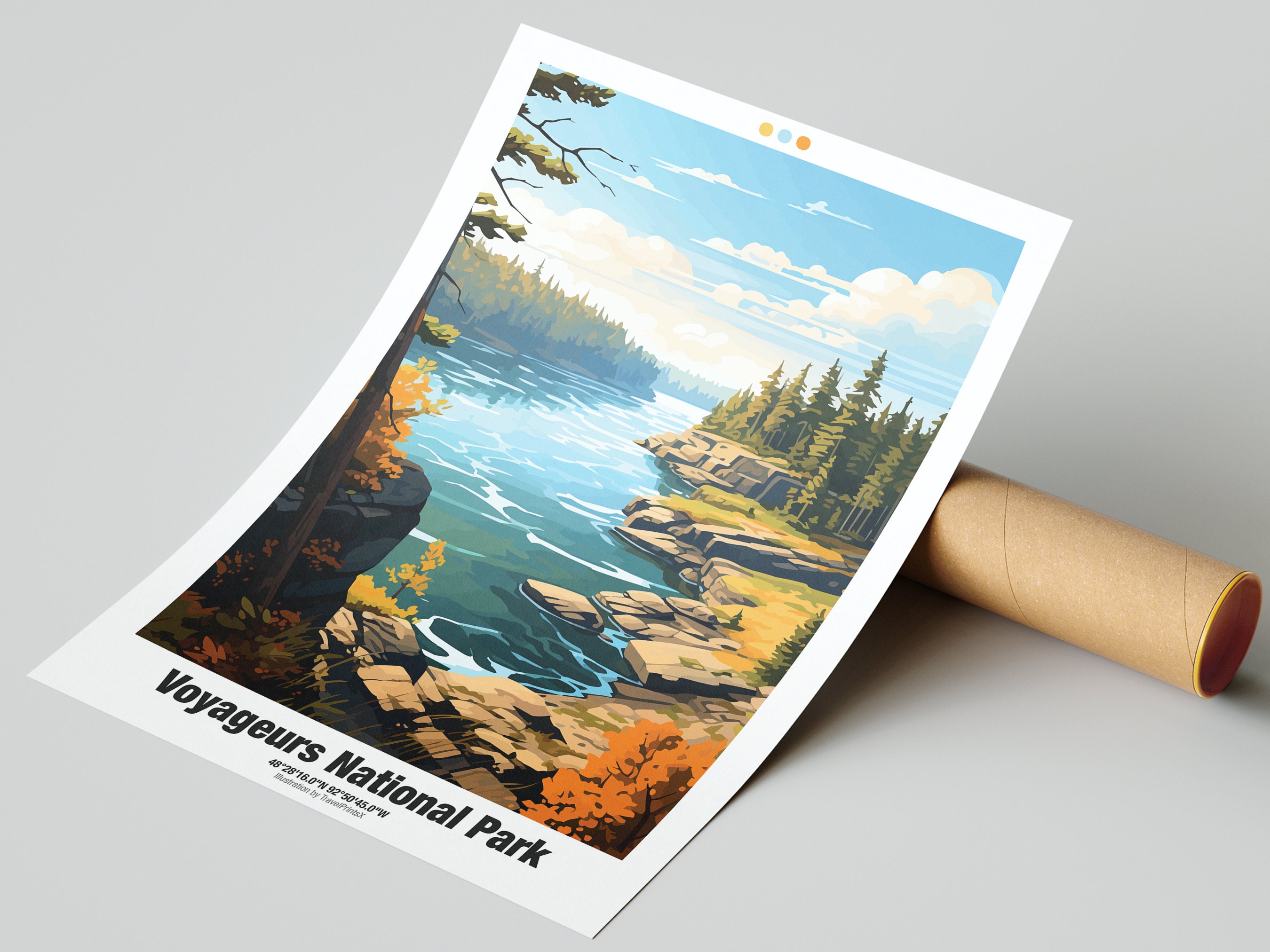 Voyageurs National Park Poster, Minnesota Poster, USA National Park ...