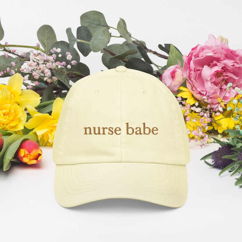Nurse Hat RN Baseball Hat Yellow Pastel Yellow Baseball Cap for Nurse ...