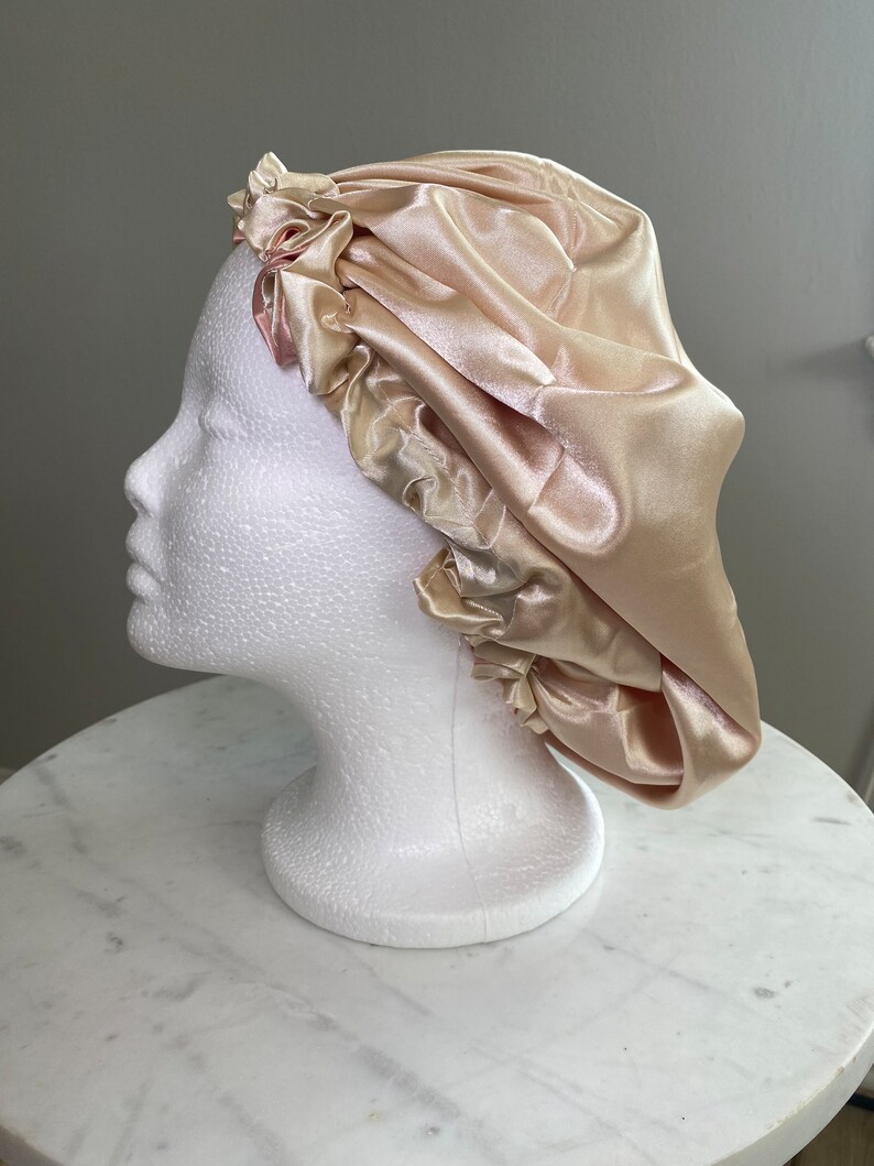 Rose Gold Satin Bonnet Pink Bonnet Silk Bonnet for Hair Sleep Bonnet ...