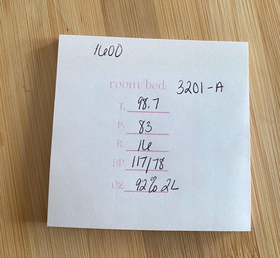 Nurse Note Pads Vital Signs Note Pad CNA Vital Signs Post It Notes ...