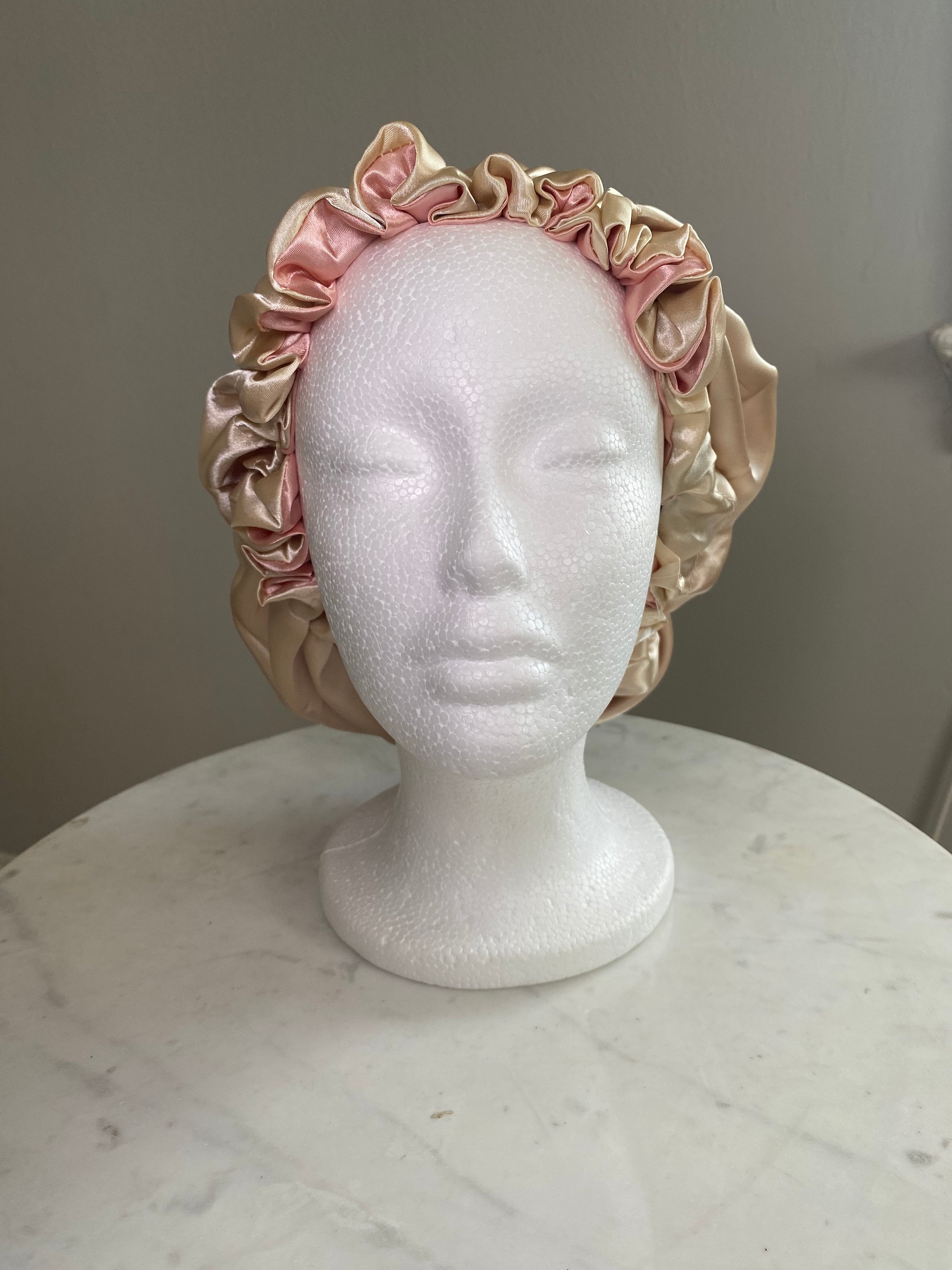 Rose Gold Satin Bonnet Pink Bonnet Silk Bonnet for Hair Sleep Bonnet ...